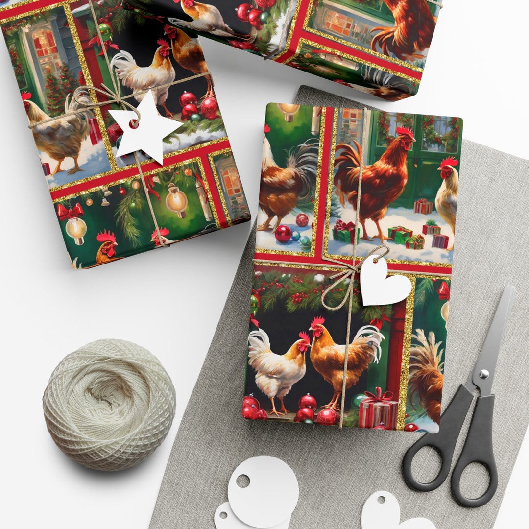CHICKEN Gift Wrap Paper, Chickens, Chicken Gift, Chicken Wrapping Paper ...