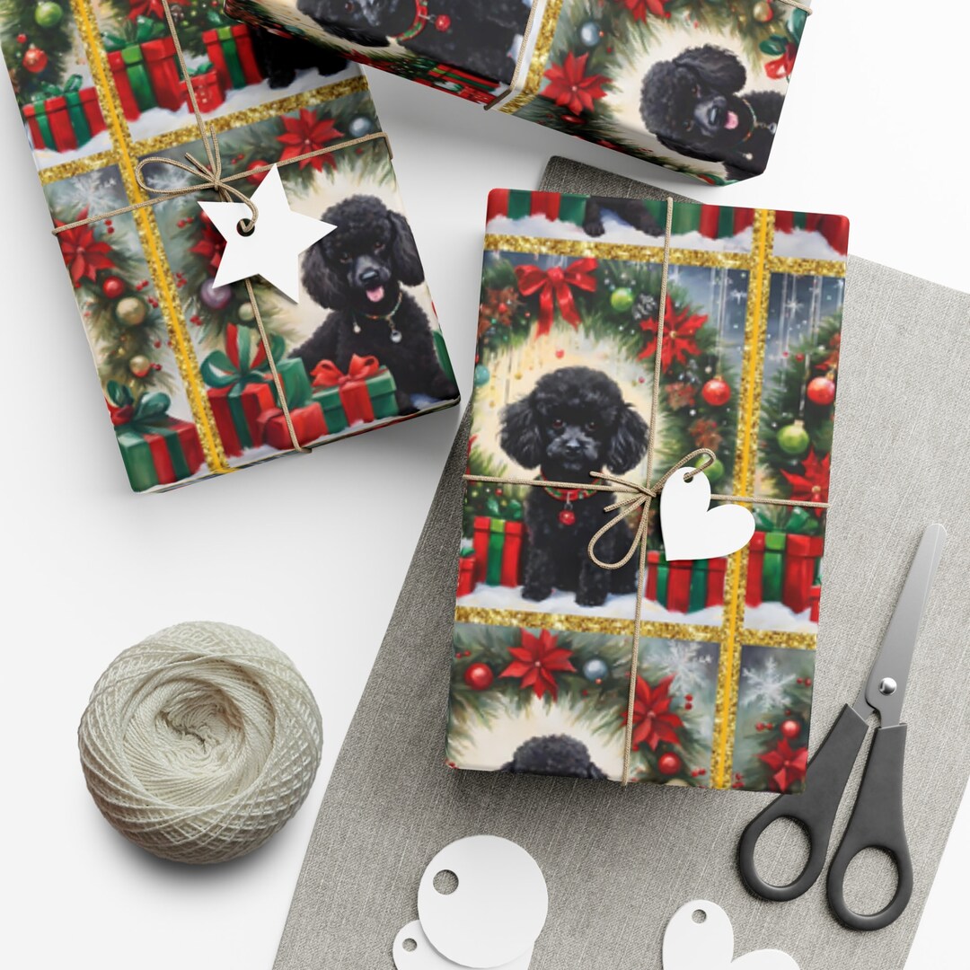 Black Poodle Gift Wrap Paper, Poodle Wrapping Paper - Etsy