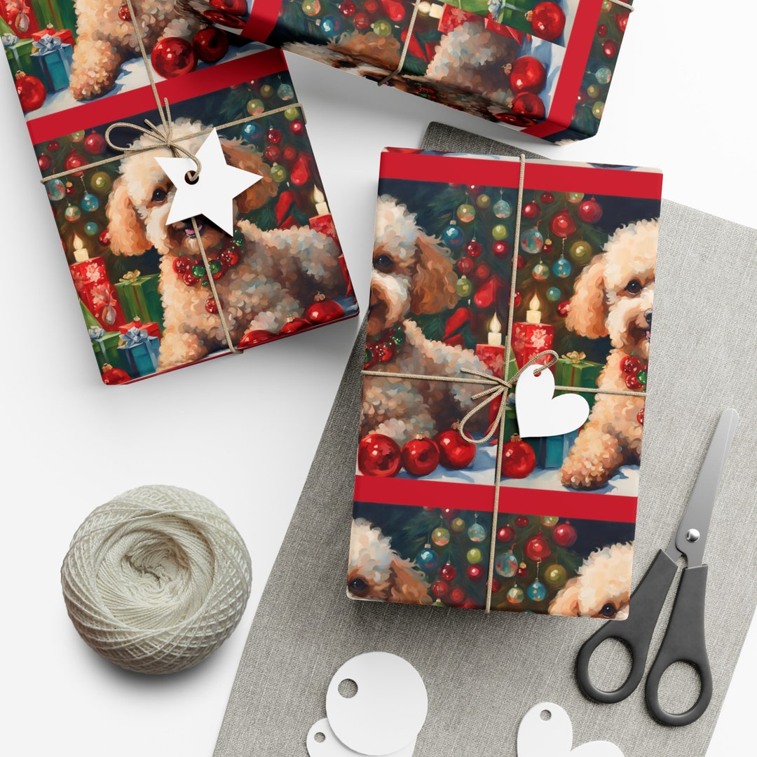 Apricot Puddle Gift Wrap Paper, Poodle Gift Wrap, Poodle , Dog Wrapping ...