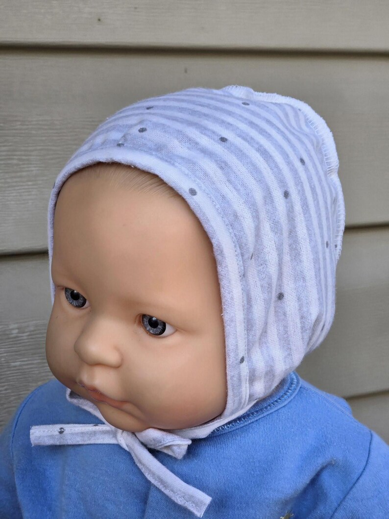 Speckled Gray Flannel Baby Bonnet #116 - Etsy