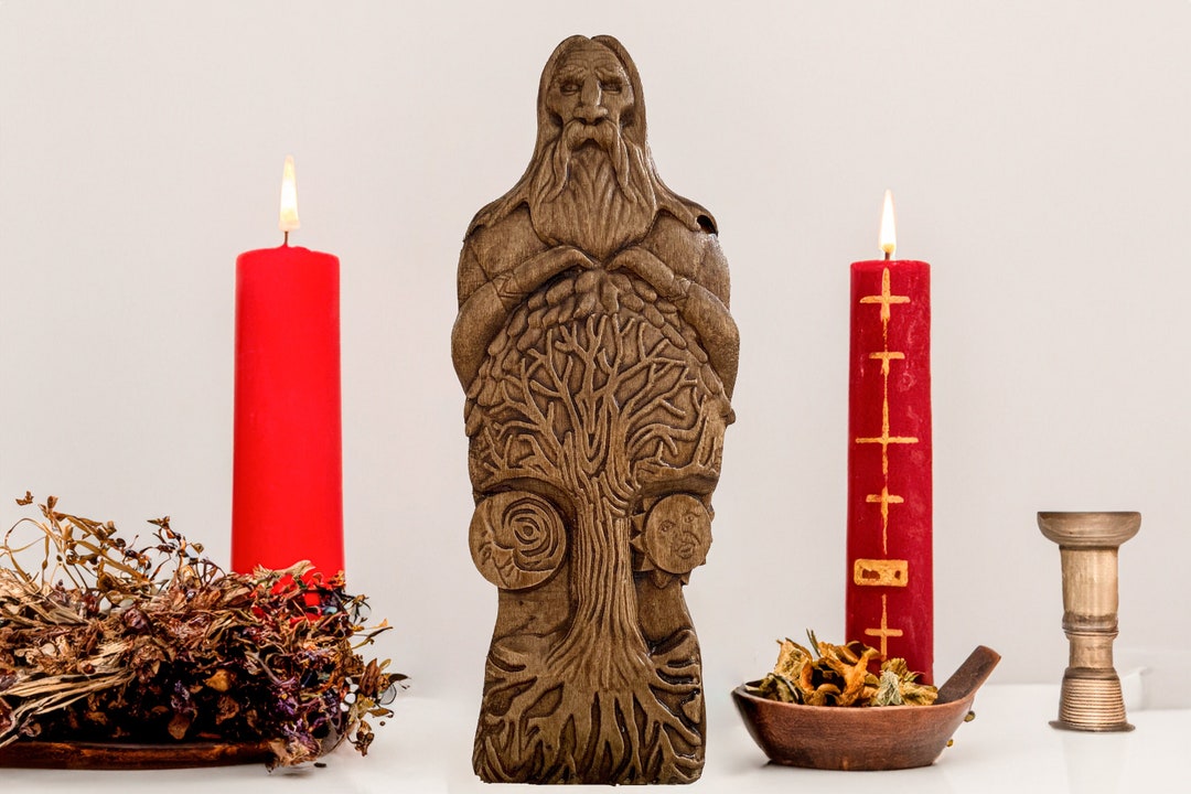 Hand Carved Wooden Slavic Pantheon Rod Wood Statue Slavic God - Etsy