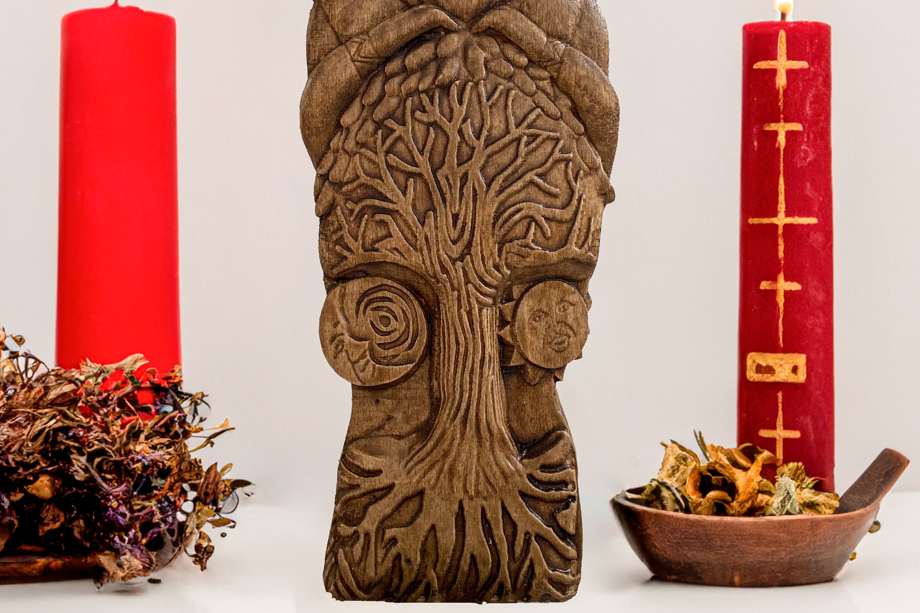 Hand Carved Wooden Slavic Pantheon Rod Wood Statue Slavic God - Etsy