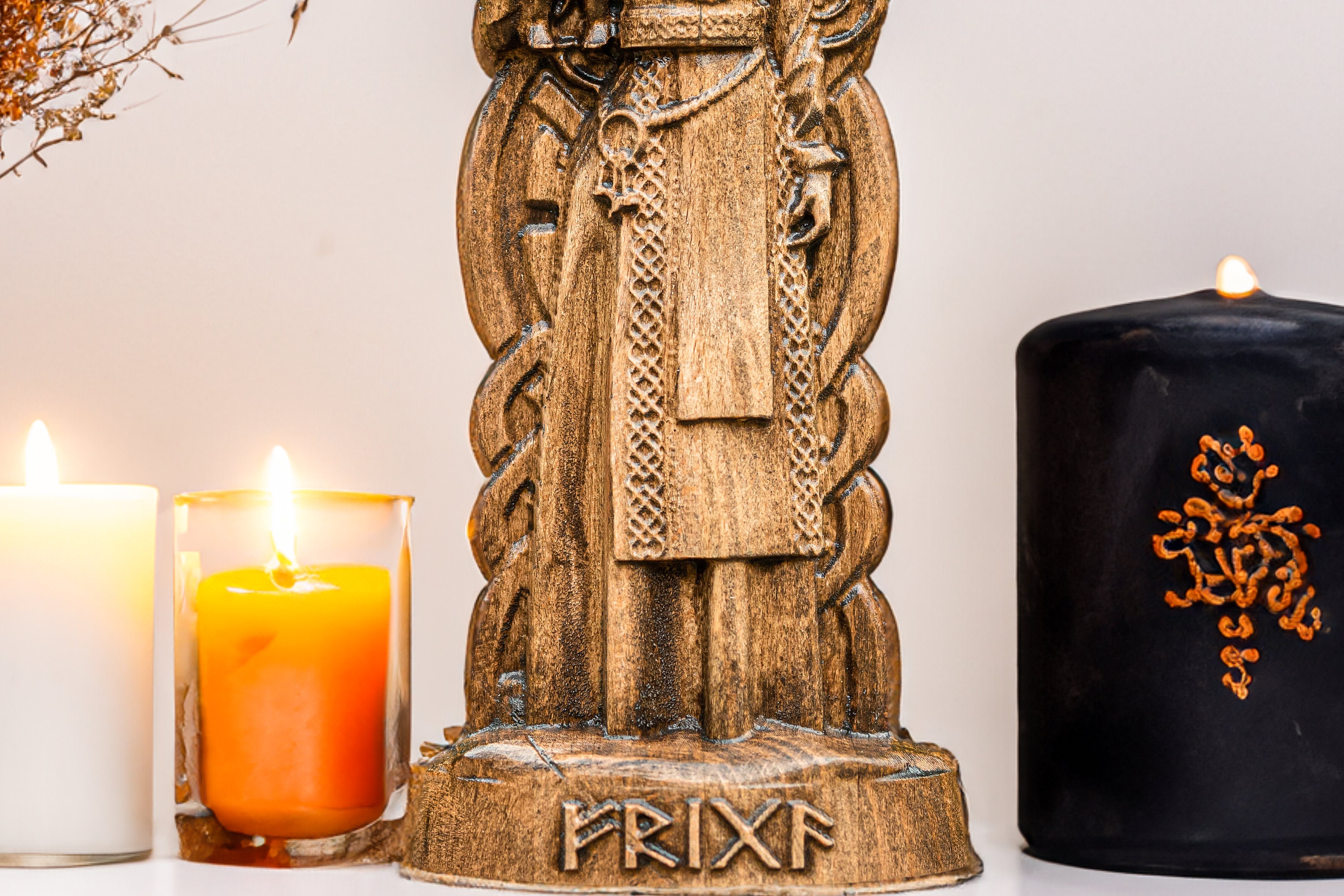 Frigga Friga God Viking Norse Gods Wood Carving Altar Norse - Etsy