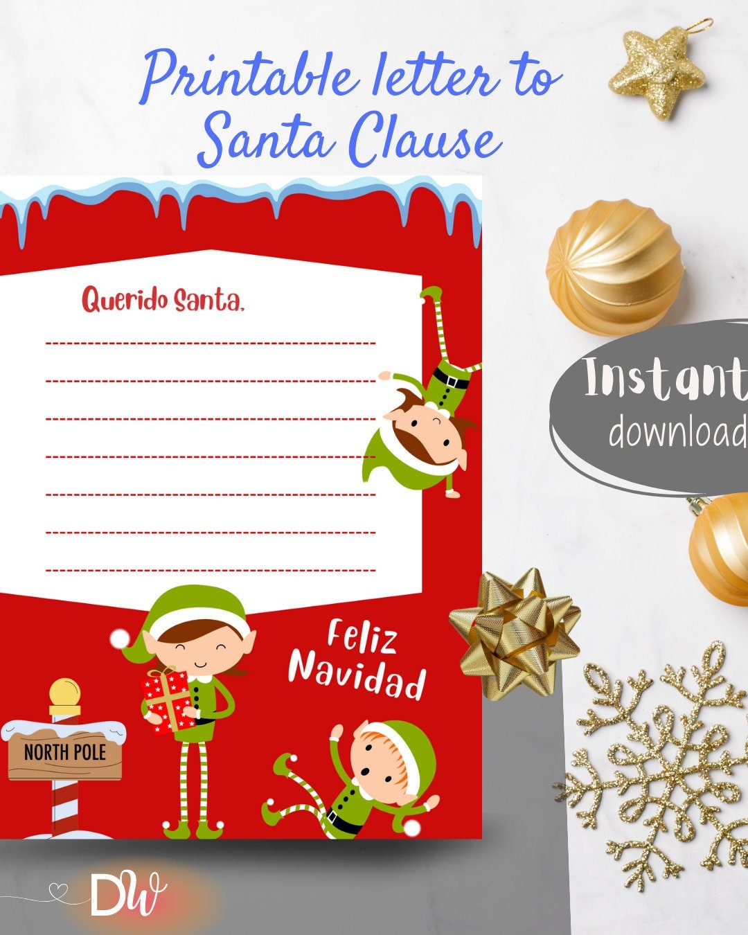 Carta para Santa Claus, Hoja para niños dirigida a Santa, lista de ...