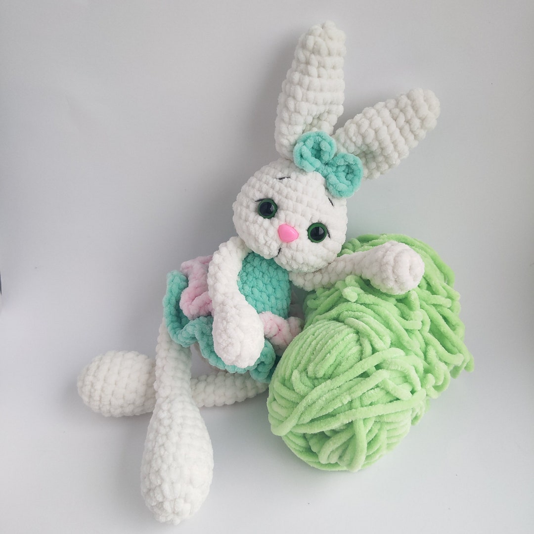 Plush Rabbit In A Dress Soft Plush Toy Amigurumi Rabbit Rabbit For Girls Knitted Rabbit T For