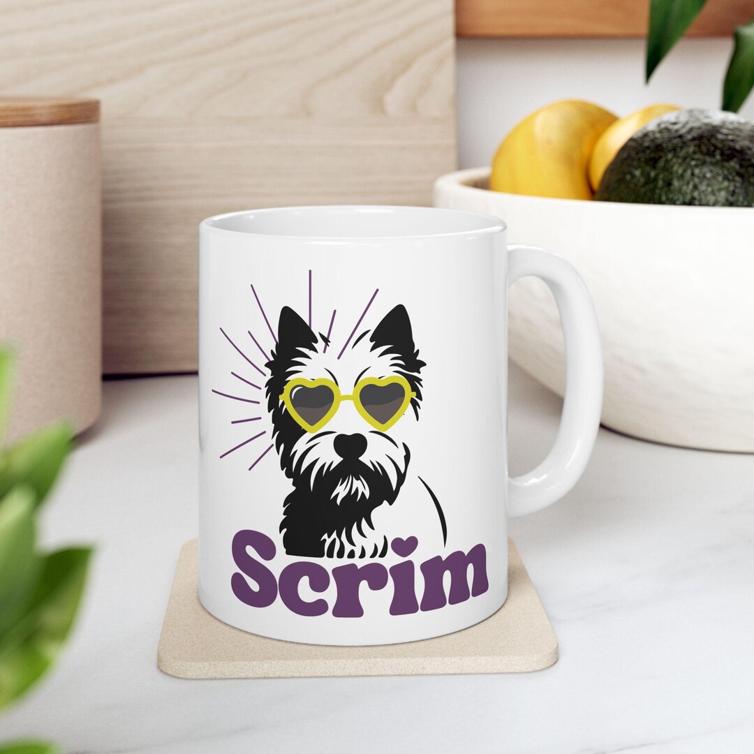 Scrim Mug, New Orleans, Houdini Hound, Mardi Gras Shirt, NOLA, Dog Lover Mug, Rescue Dog Scrim ...