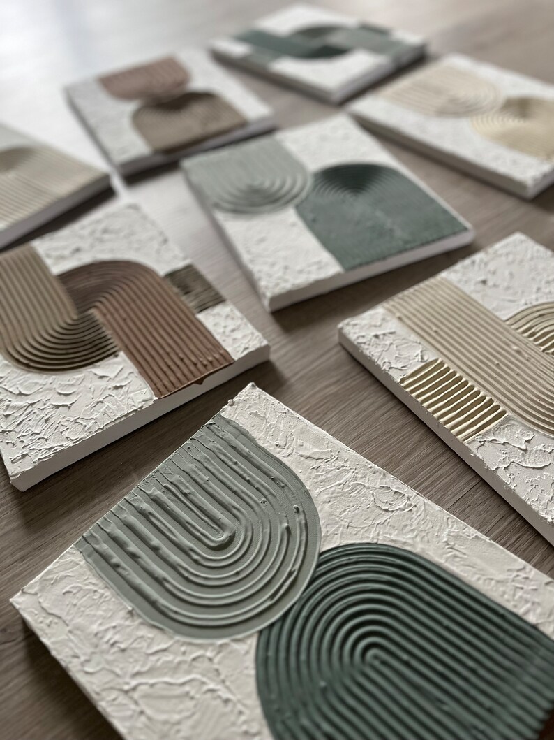 Mini Boho Textured Art - Etsy