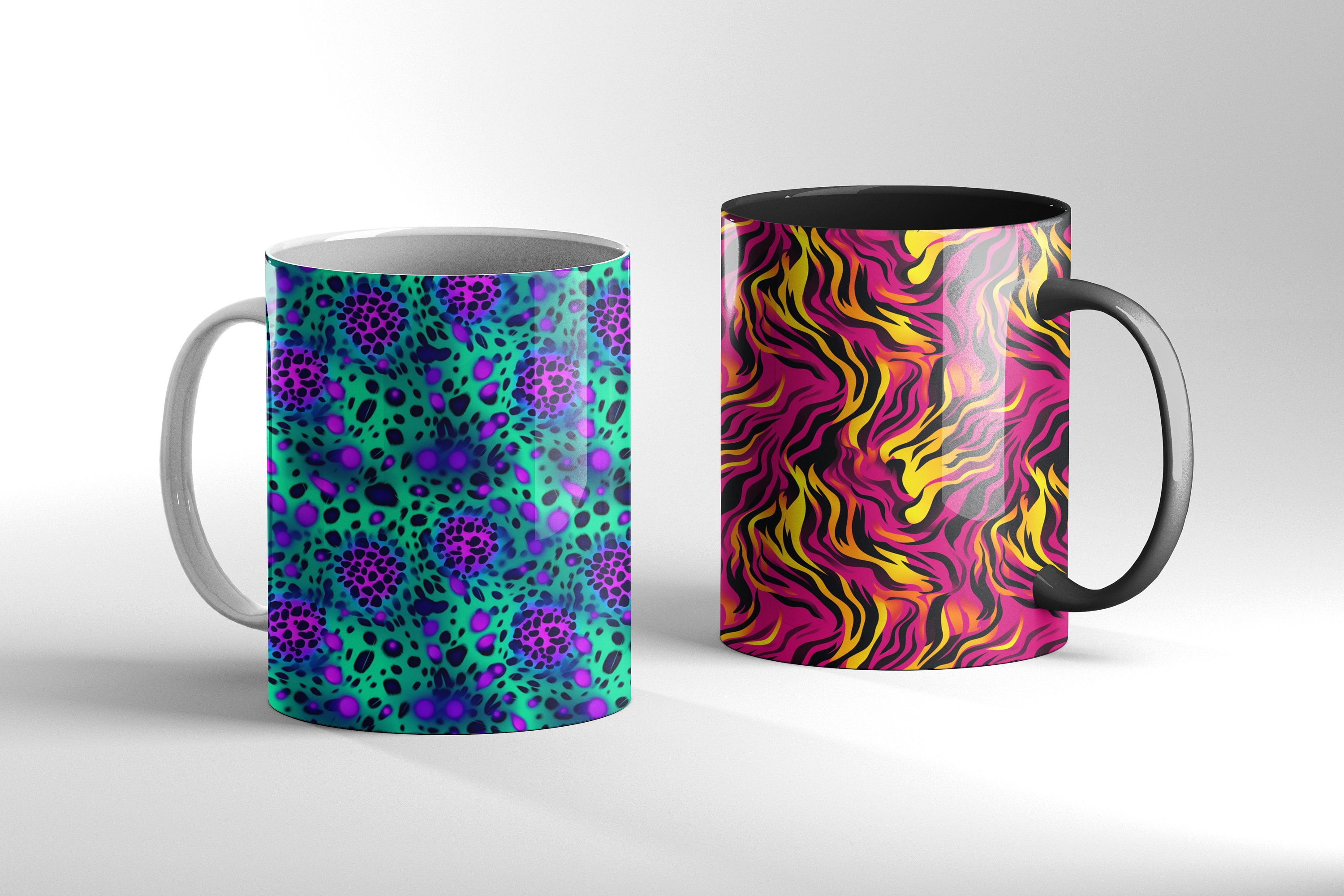 Neon Safari Animal Prints - Digital Paper Pack 12 Seamless Tileable PNG ...