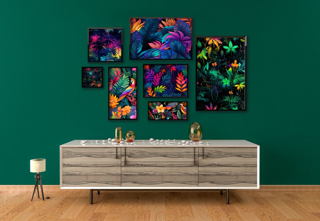 Neon Forest Leaves - Digital Paper Pack - 12 Seamless, Tileable PNG ...