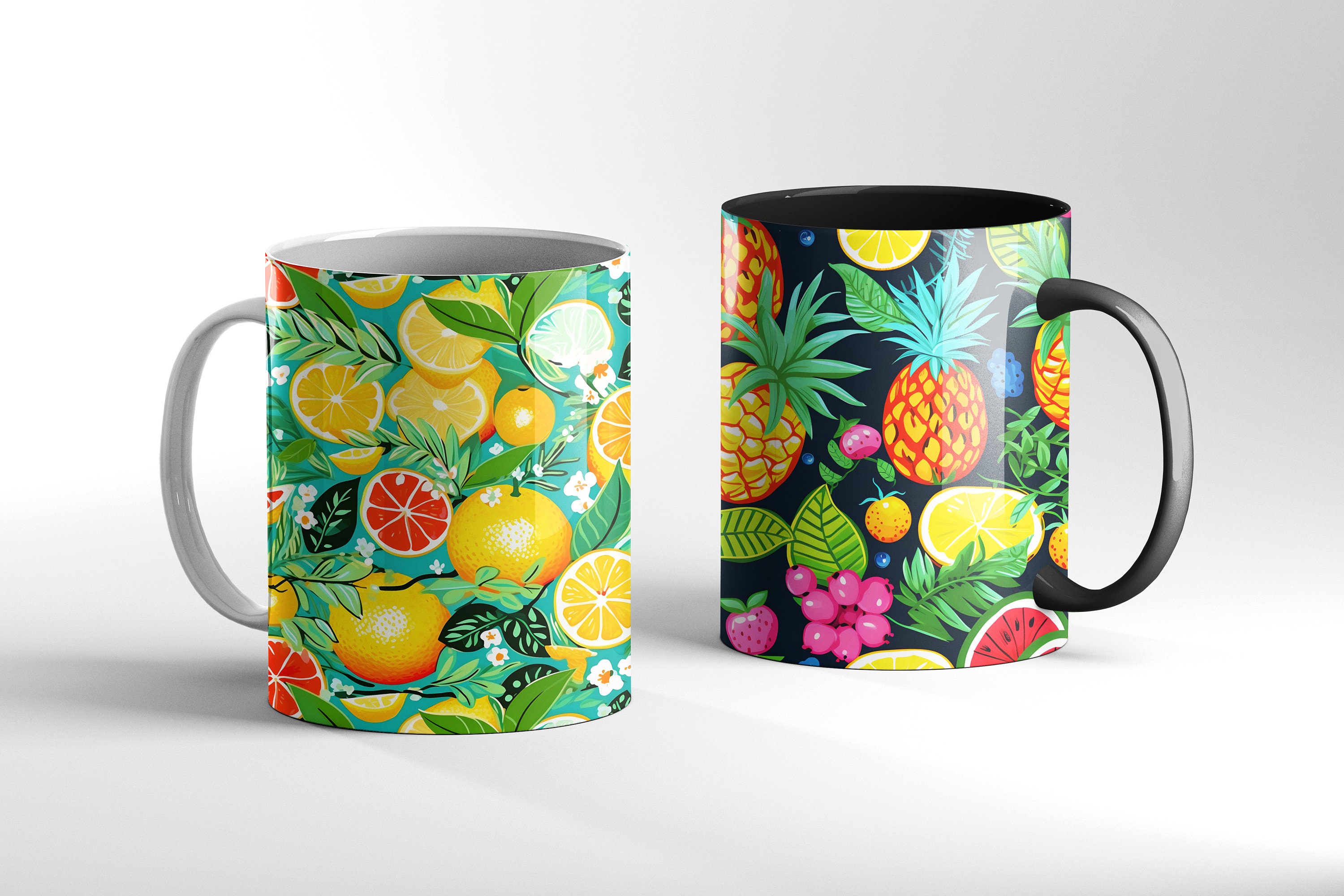 Tropical Fruits 8K Preppy Style Digital Paper - 8K 12 Seamless Patterns ...