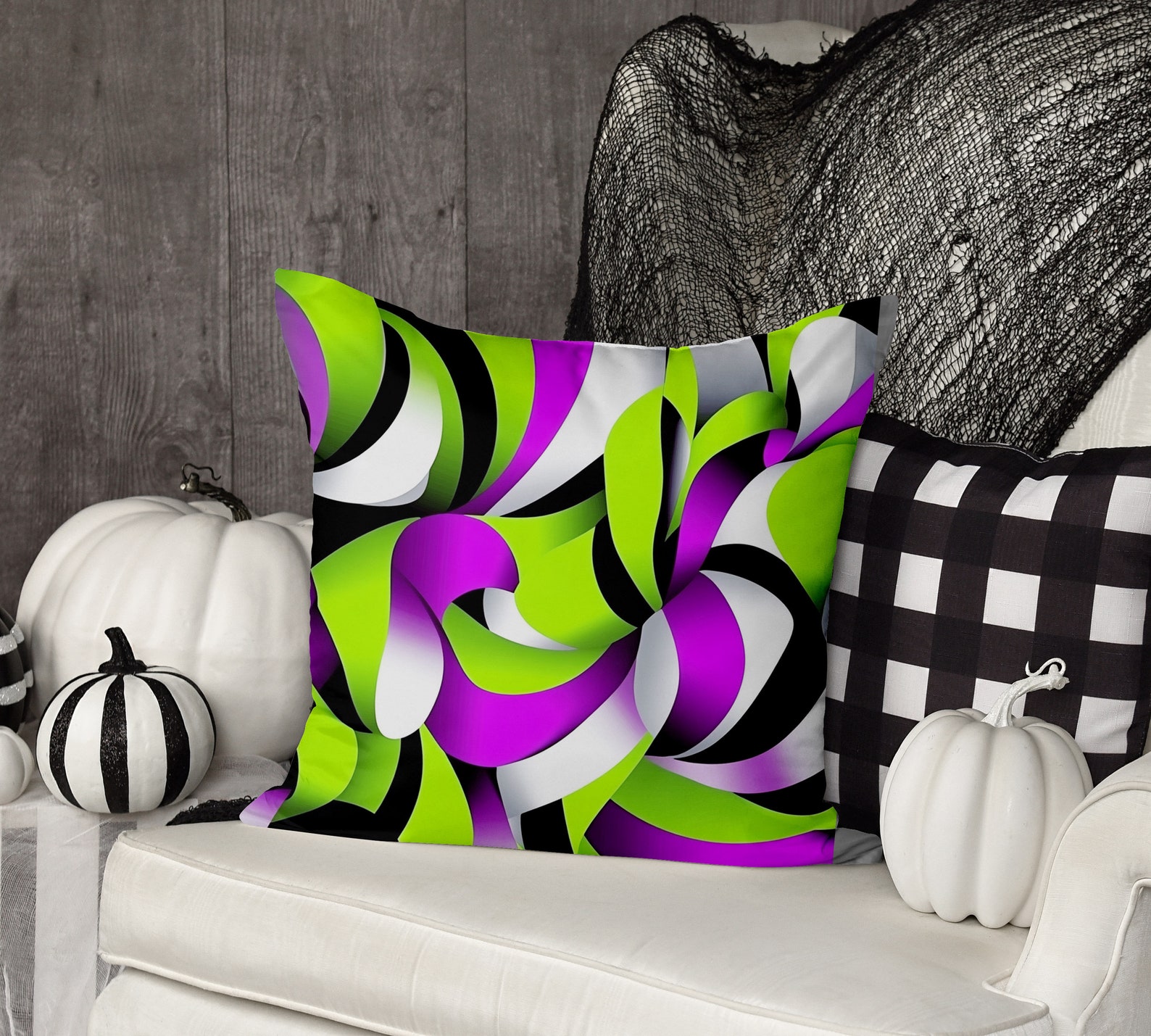 3D Neon Halloween Optical Illusions in 8K Digital Paper, 12 Seamless ...