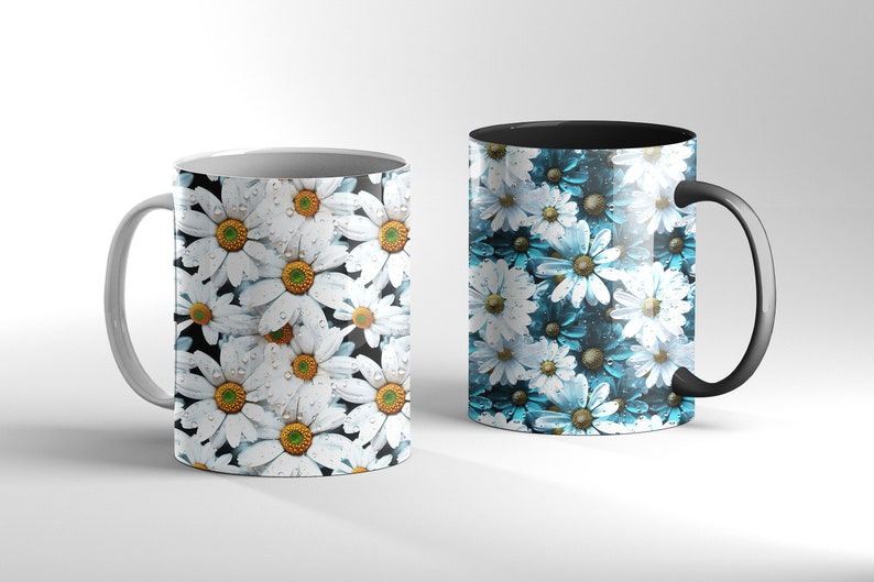 3D Daisy Spring Flowers - Digital Paper Pack 12 Seamless, Tileable PNG ...