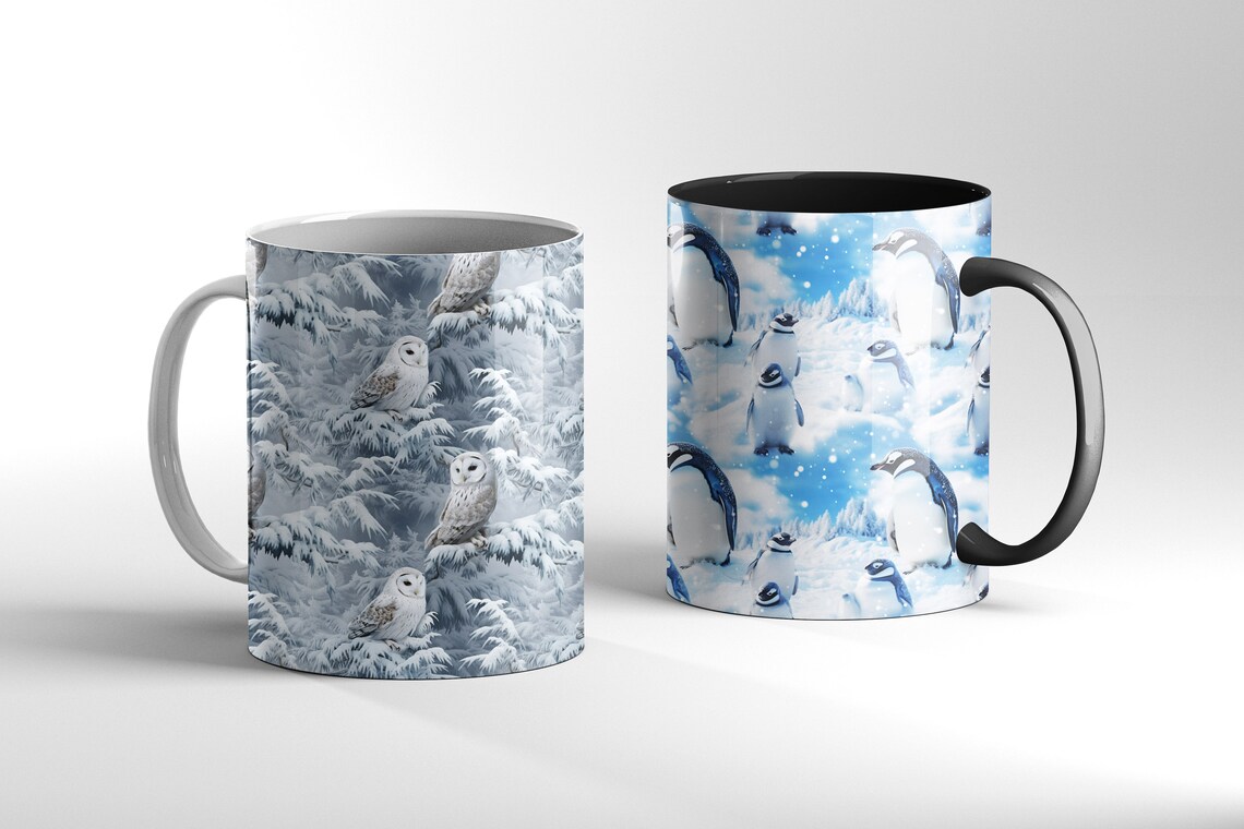 3D Christmas Winter Animals - Digital Paper 12 Seamless Tileable ...