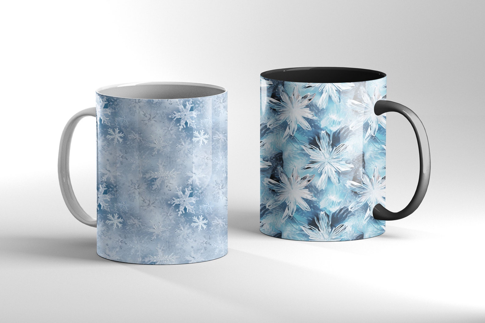 3D Frozen Icy Snowflakes - Digital Paper Pack 12 Seamless Tileable ...
