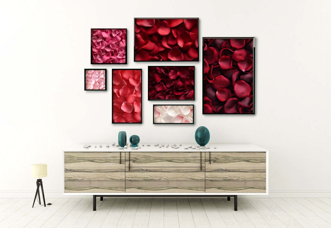 3D Valentines Rose Petals Digital Paper - 12 Seamless PNG Patterns ...