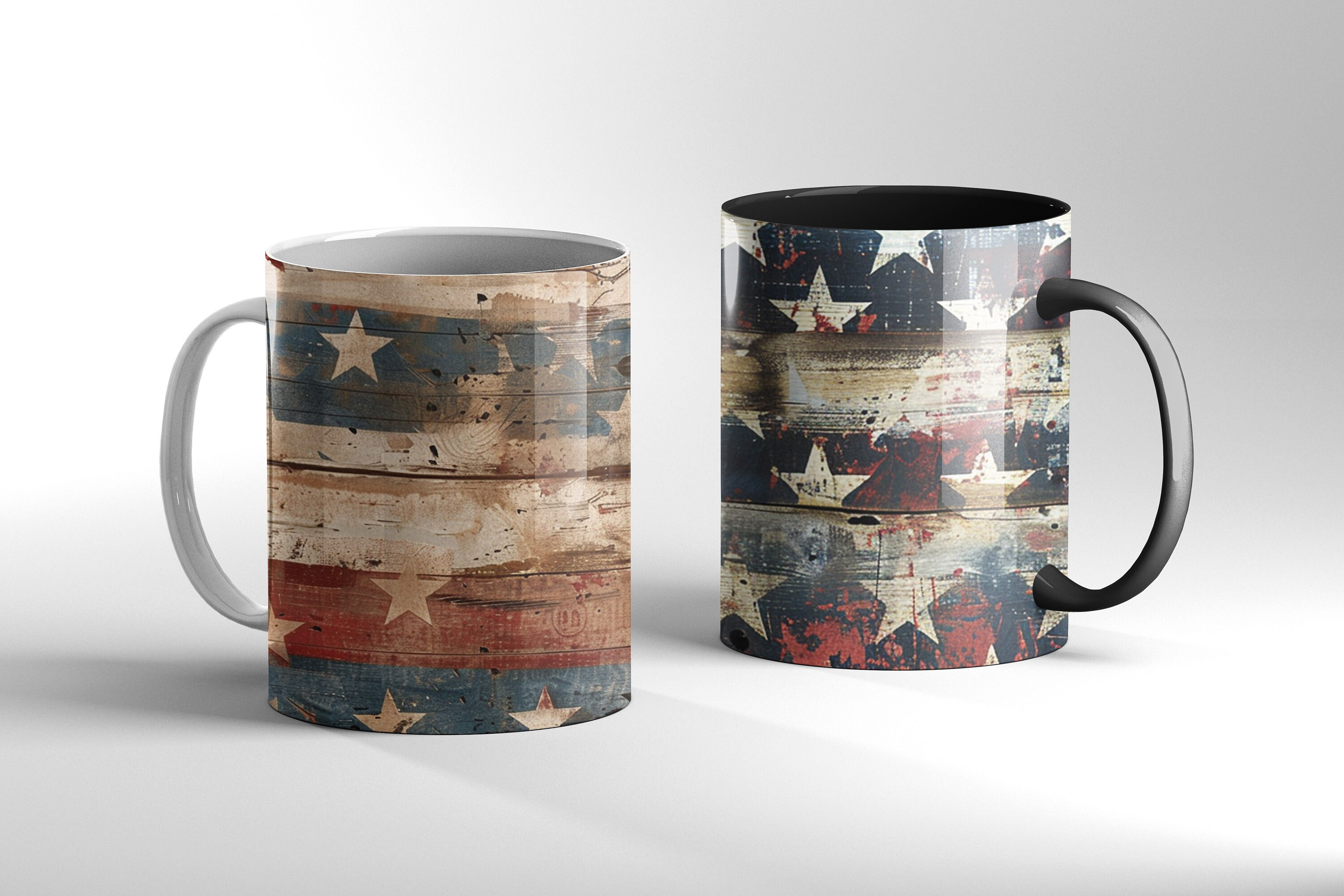 Distressed Stars and Stripes Digital Paper in 8K 12 Seamless Patterns ...