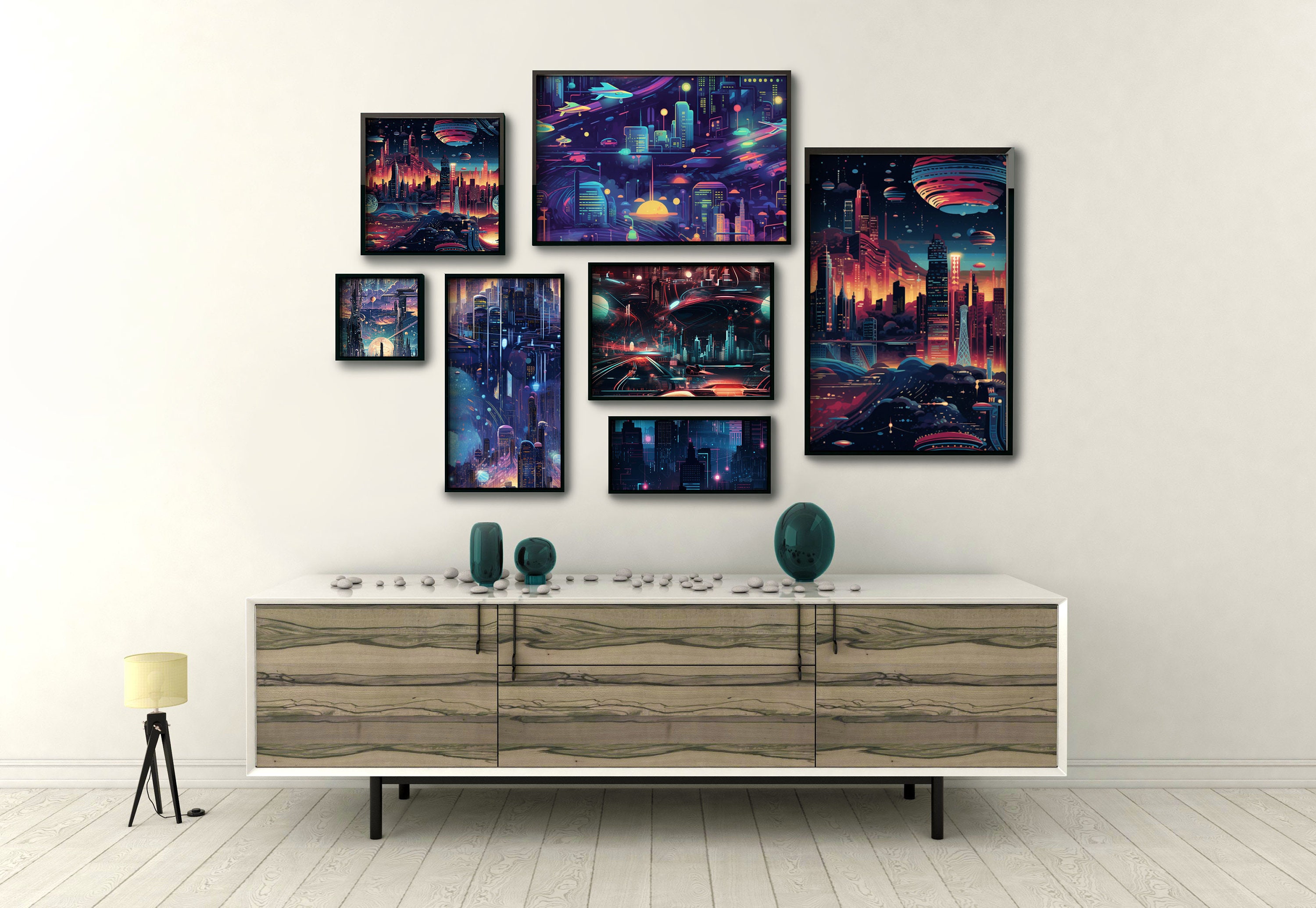 Hyperfuturistic City Skylines - Digital Paper Pack - 12 Seamless ...