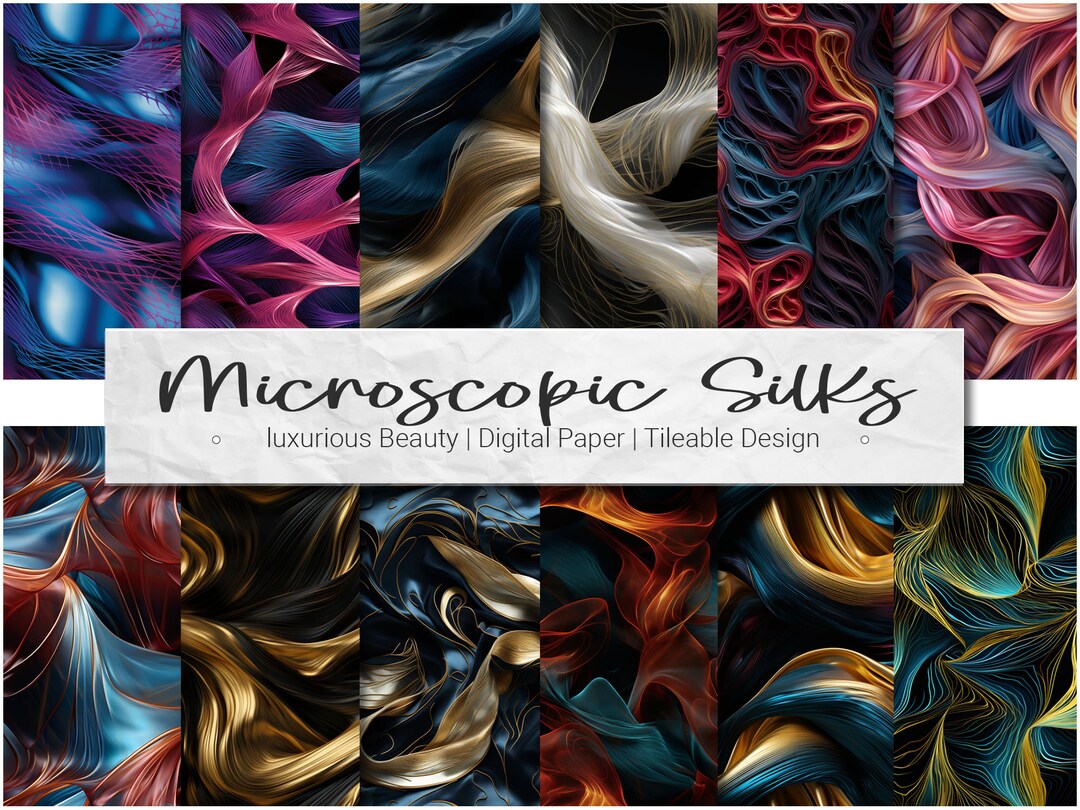 Microscopic Silks, Silk Digital Paper - 12 Seamless, Tileable PNG ...