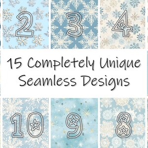 15 Let It Snow Digital Paper in 8K - 15 Seamless Patterns, Pastel ...