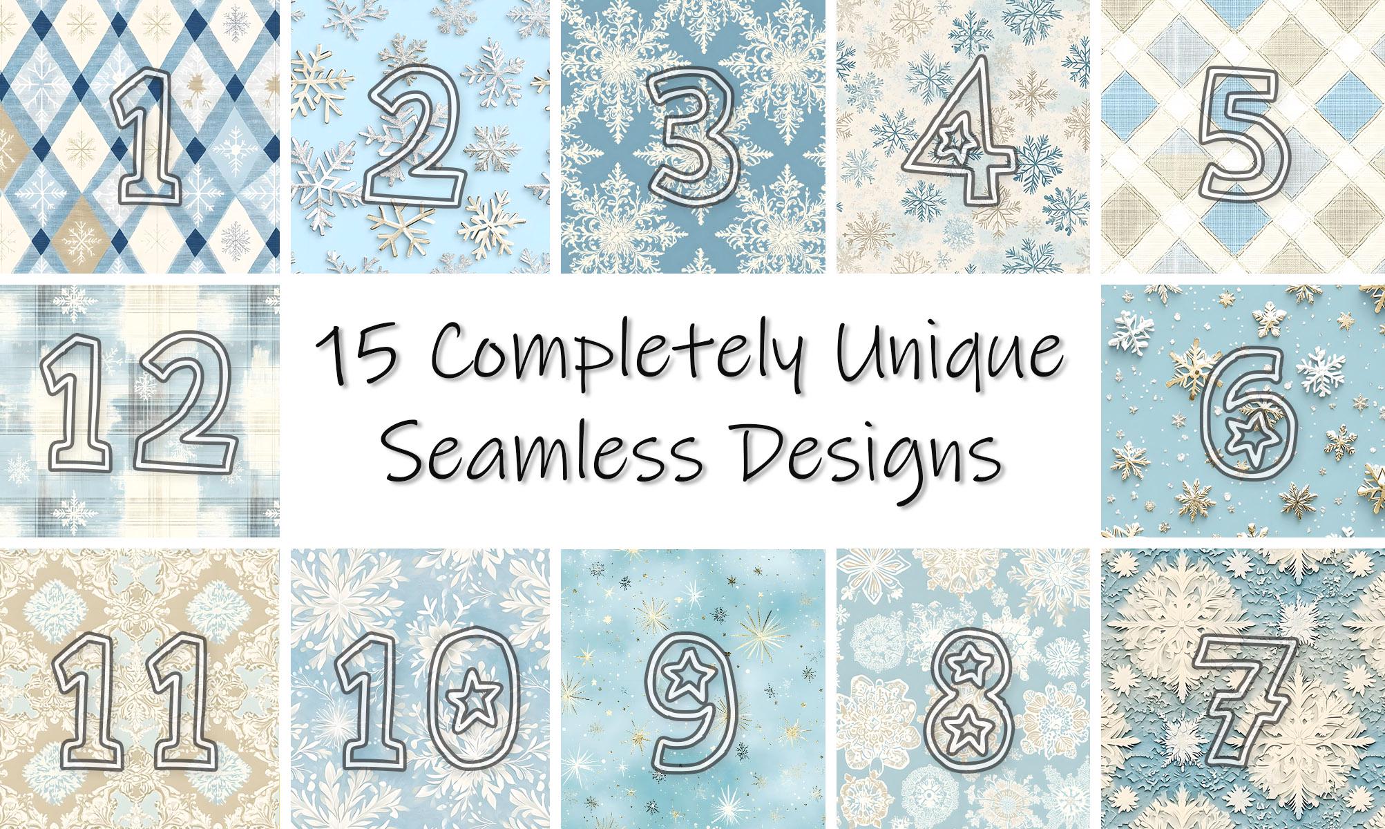 15 Let It Snow Digital Paper in 8K 15 Seamless Patterns, Pastel ...