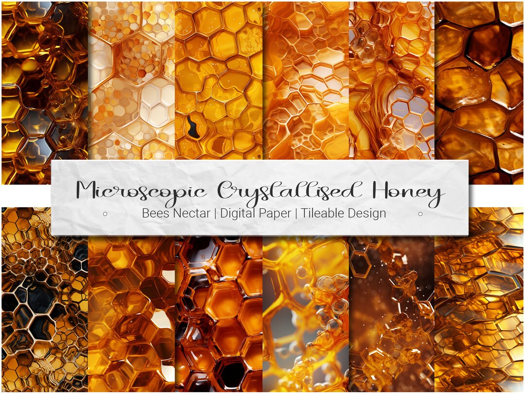 Microscopic Crystallised Honey 12 Seamless, Tileable PNG Patterns, High ...
