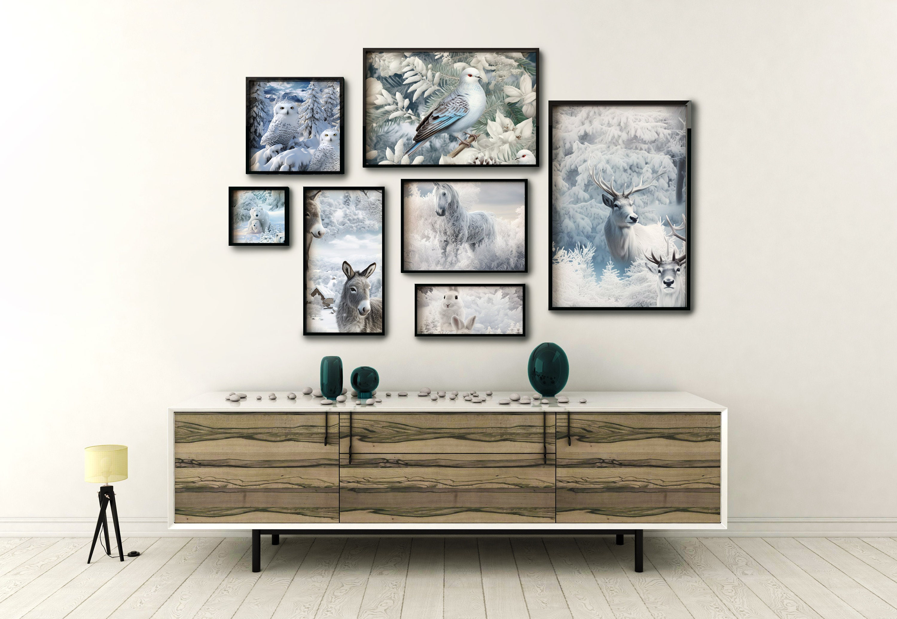 3D Christmas Winter Animals - Digital Paper 12 Seamless Tileable ...