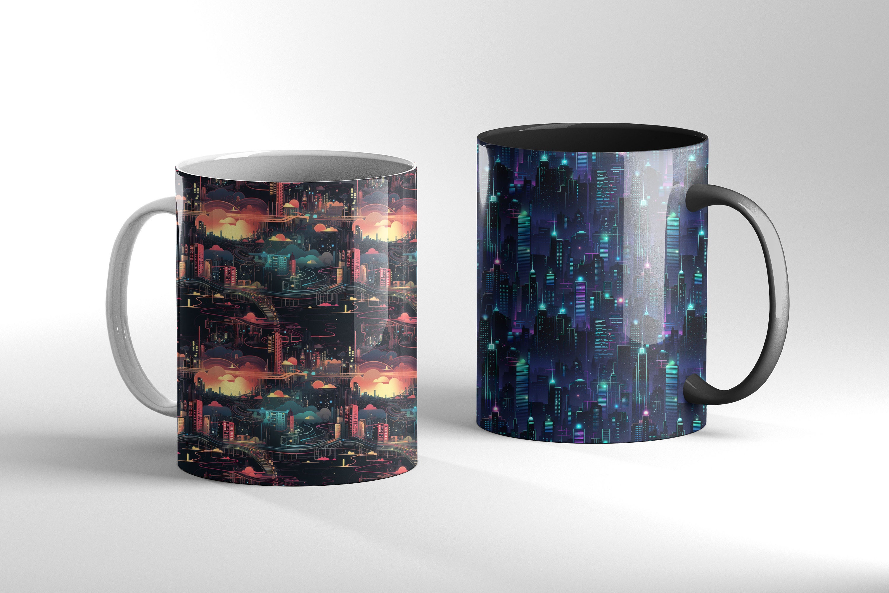 Hyperfuturistic City Skylines - Digital Paper Pack - 12 Seamless ...