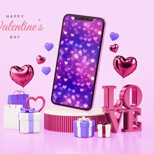 20 Bokeh Valentines Hearts Digital Paper in 8K - 20 Seamless Patterns ...