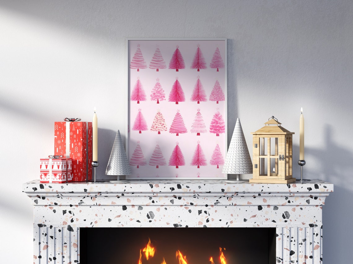 20 Pink Christmas Digital Paper 8K - 20 Seamless Patterns, Pink ...