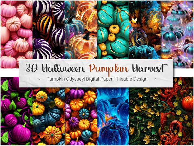 Halloween Bundle 90 Images - Digital Paper Pack 90 Seamless Tileable ...