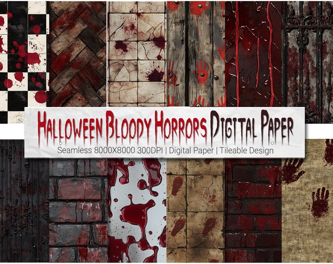 Blood Splatter Clipart Bundle | 6 PNG | Horror Themed Bloody Digital ...