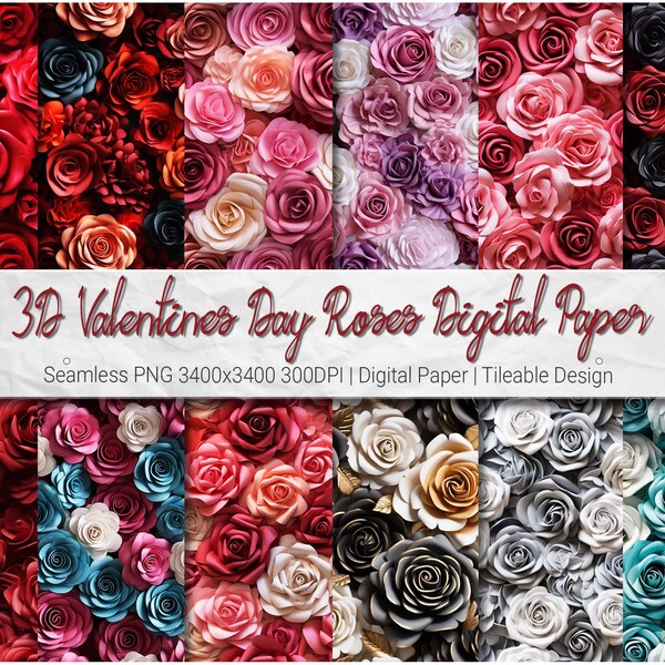 Roses Digital Paper - Etsy