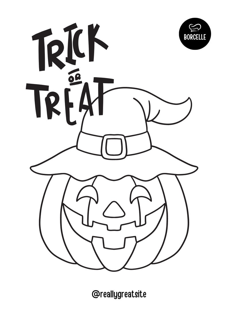 Halloween Digital Kids Coloring Pages - Etsy