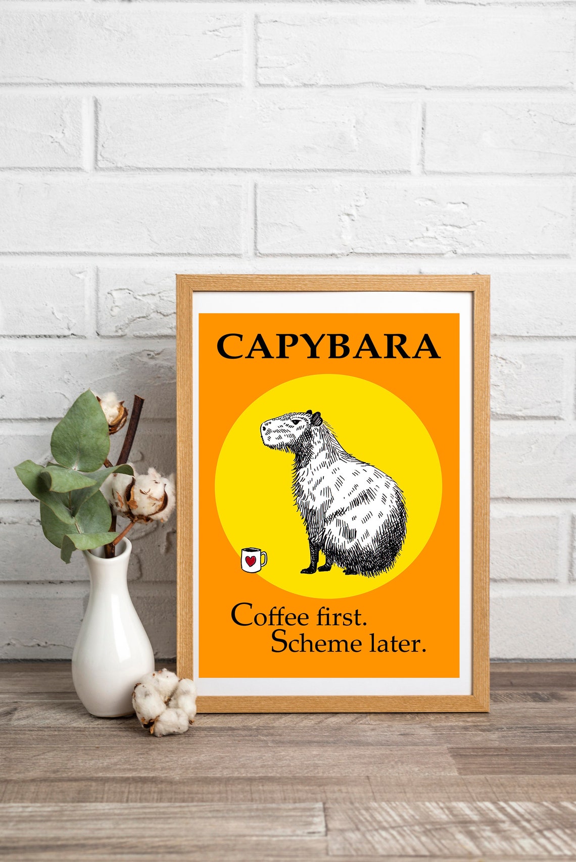 Capybara Coffee First-scheme Later Printable Wall Art Instant Download ...