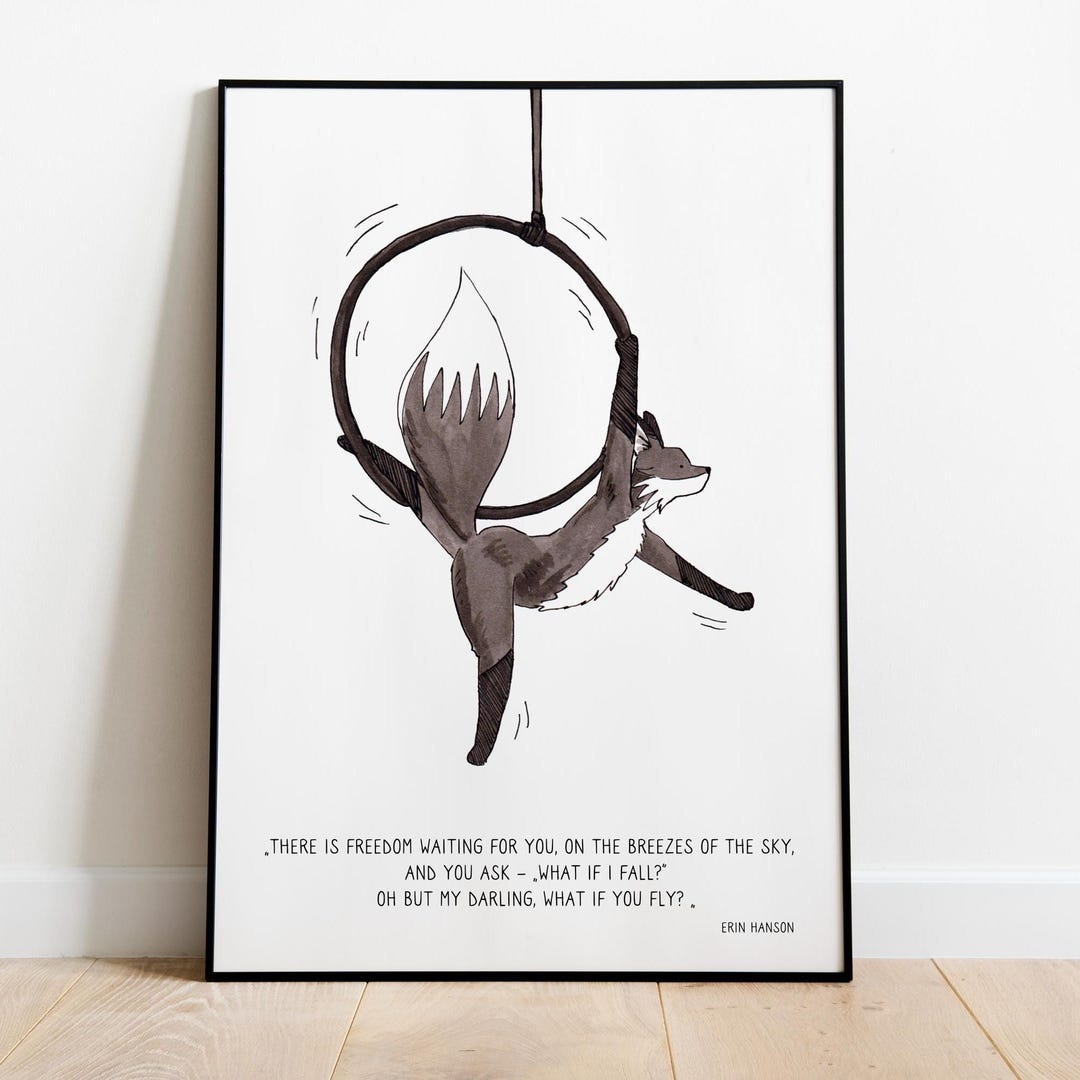 Aerial Fox Wall Art | Digital Download | Quote Aerial Hoop Poster Fox ...