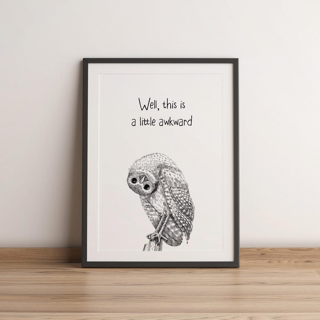 Funny Owl Bathroom Wall Art | Well, This is a Little Awkward ...