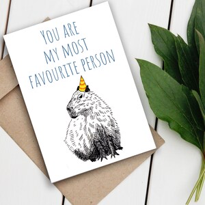 Capybara PRINTABLE GREETING CARD Instant Download Favourite Person ...