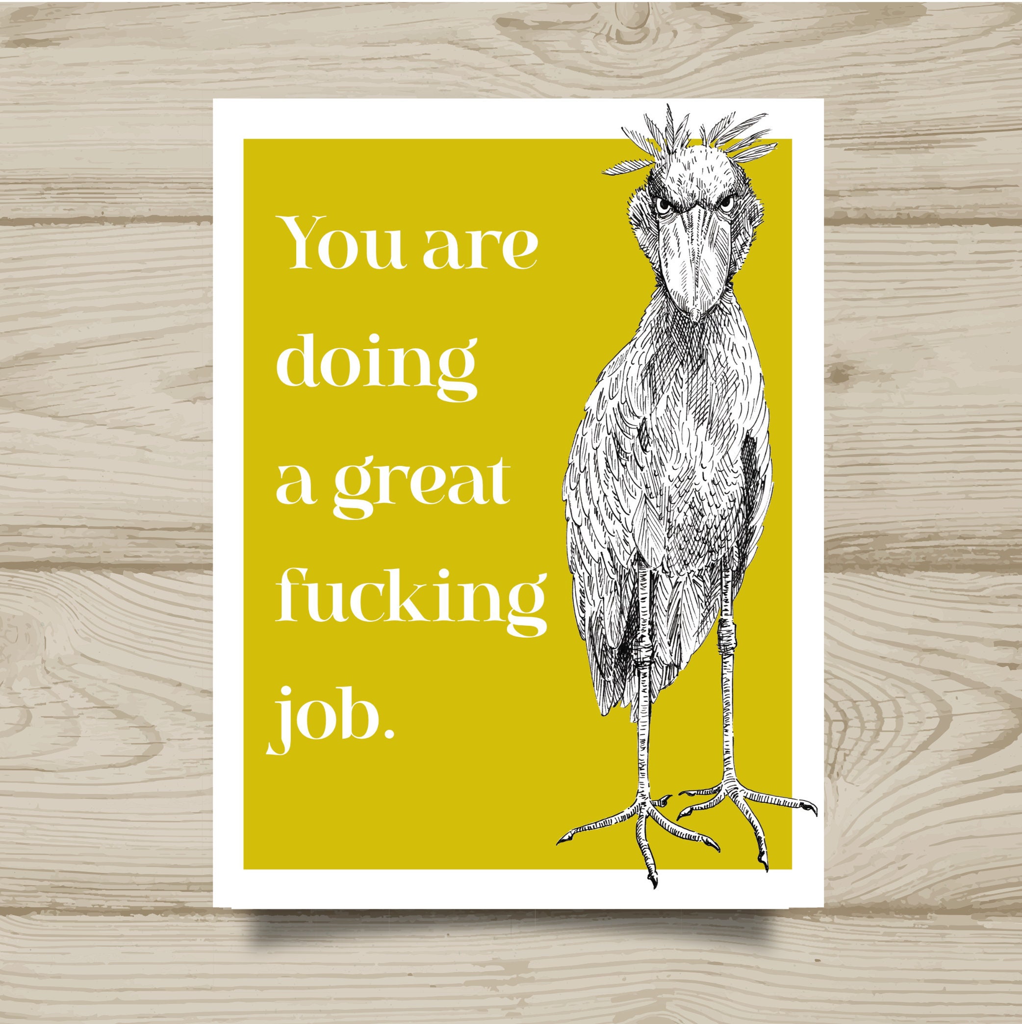 GREAT JOB Shoebill Bird Printable Card- Instant Download- Funny ...