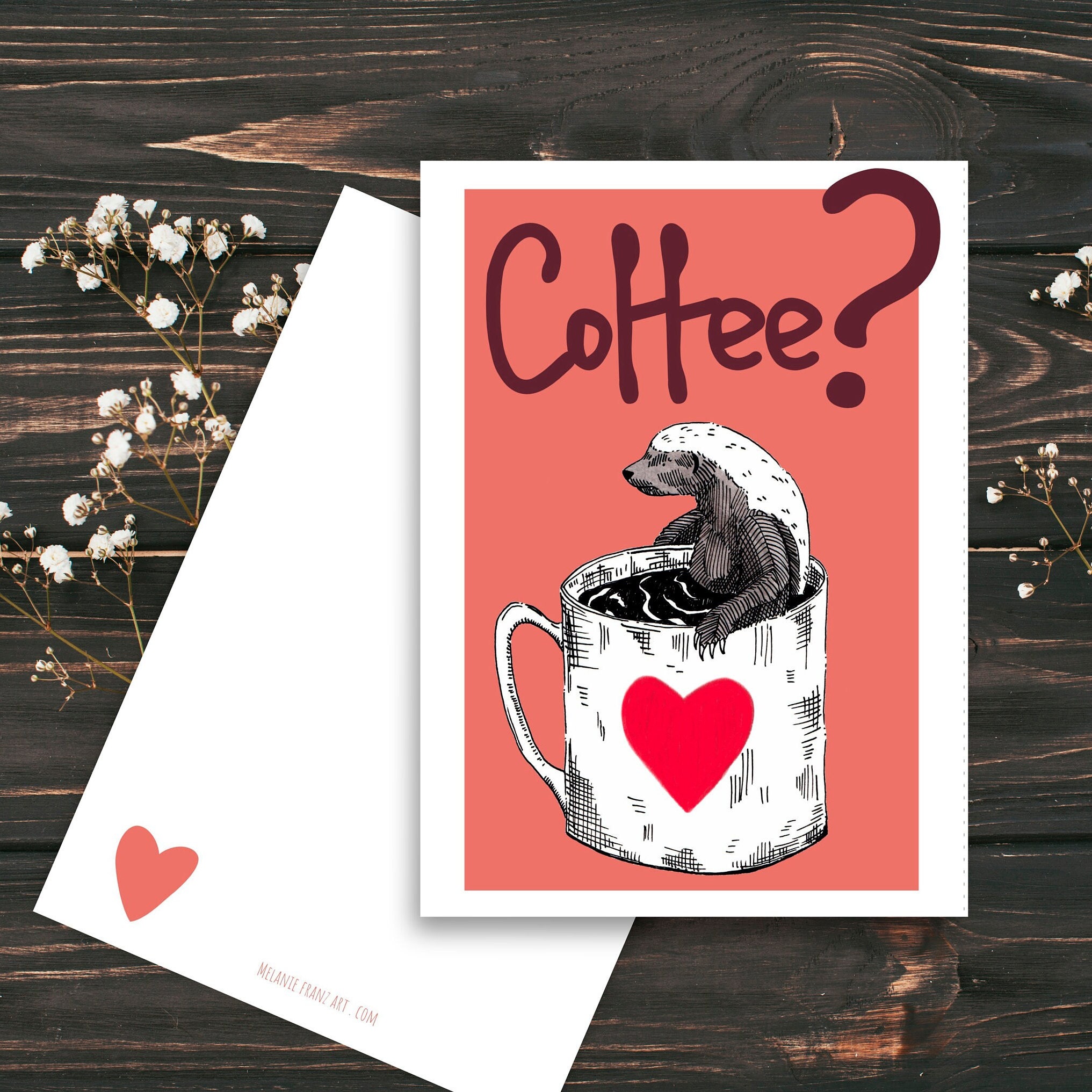 Coffee Invitation HONEY BADGER Printable Card for Husband Wife Friend ...