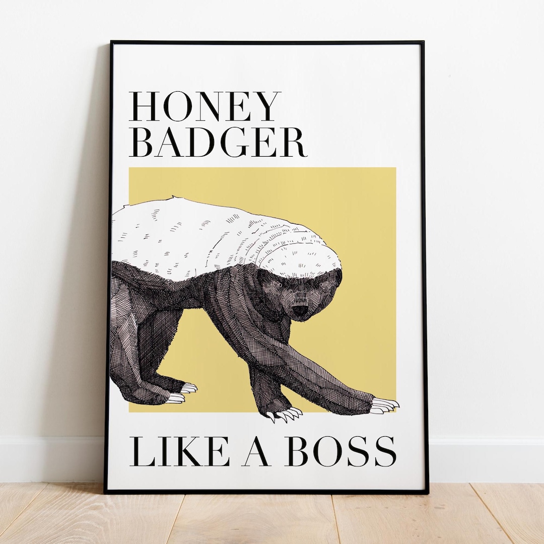 Honey Badger Wall Art | Like a Boss | Printable Download | Honey Badger ...
