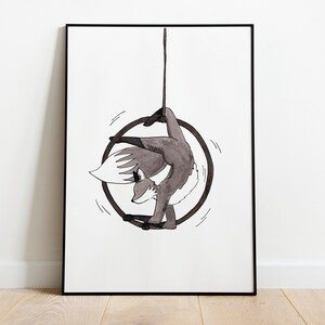 Set of 3 Aerial Fox Wall Art |digital Print Cute Aerial Silk Poster ...