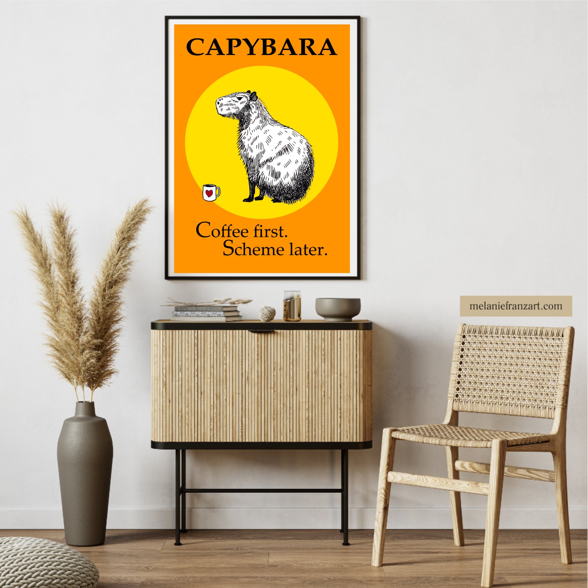 Capybara Coffee First-scheme Later Printable Wall Art Instant Download ...