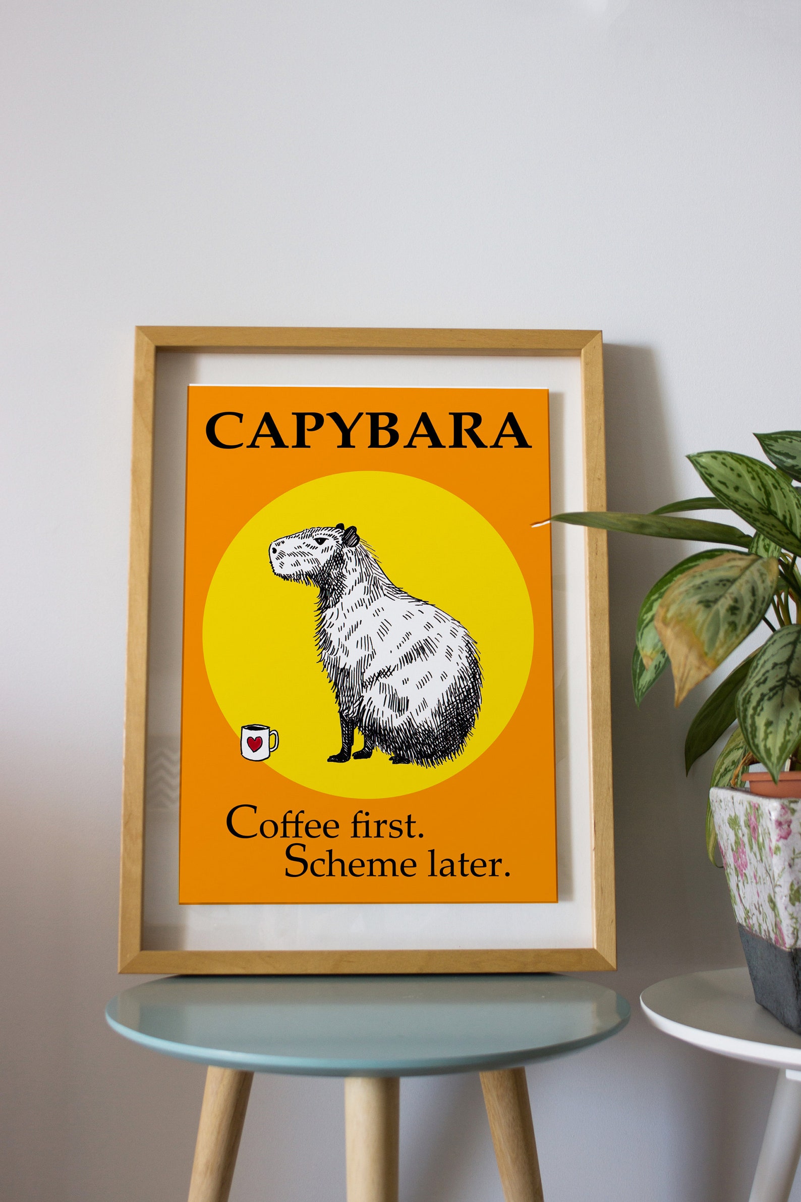 Capybara Coffee First-scheme Later Printable Wall Art Instant Download ...