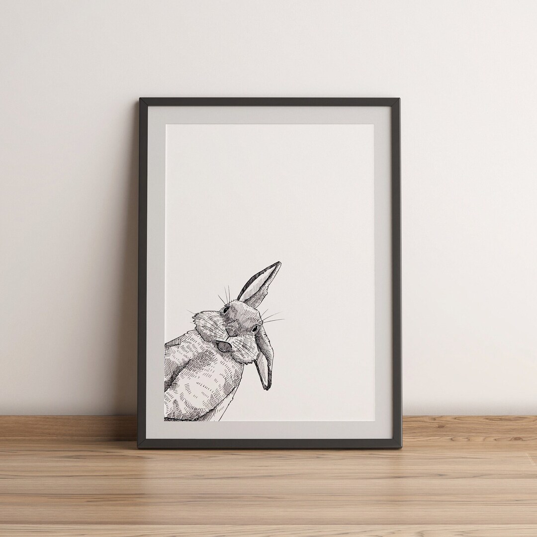 Peekaboo Bunny Print, PRINTABLE Wall Art, Baby Room Art Decor, Curious ...
