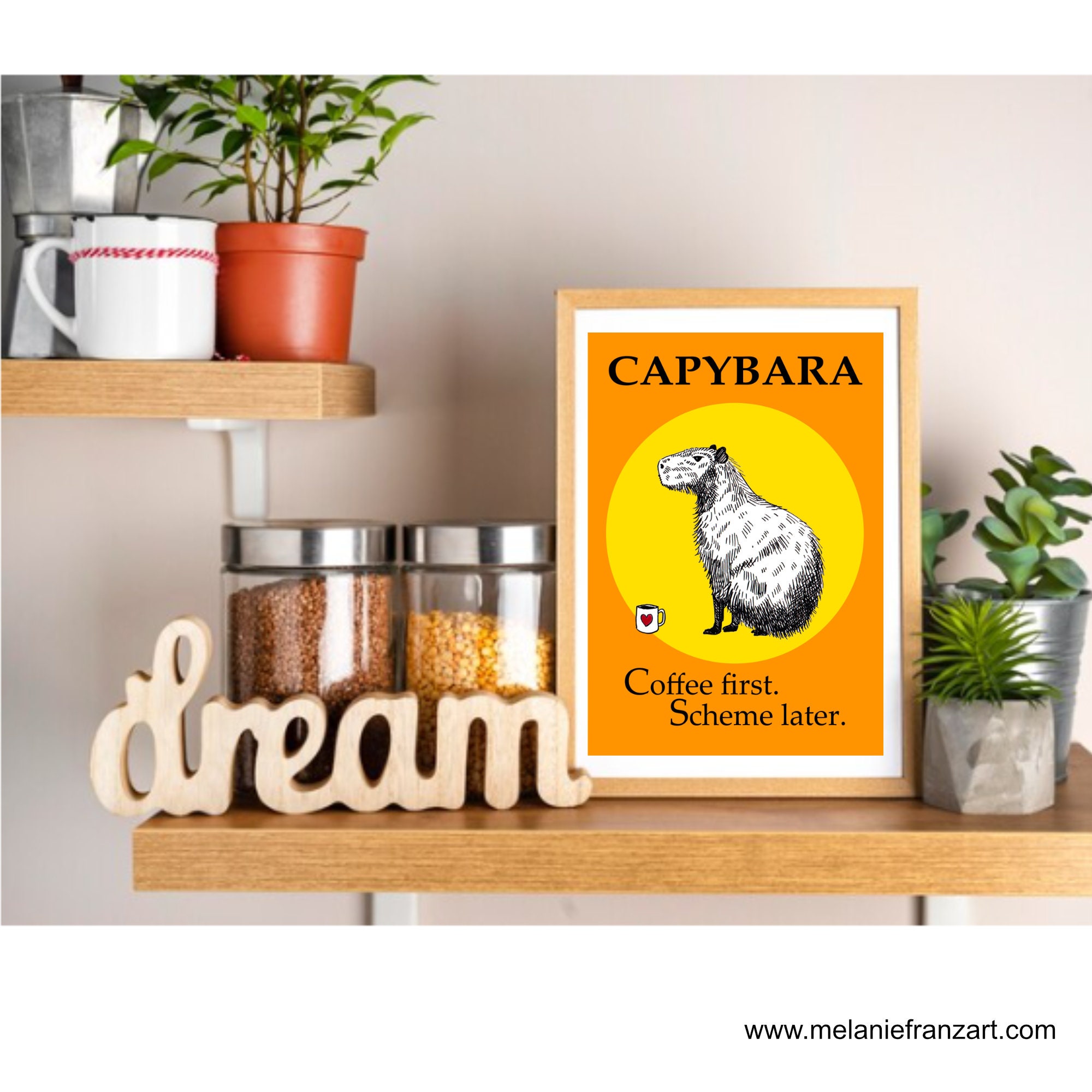 Capybara Coffee First-scheme Later Printable Wall Art Instant Download ...