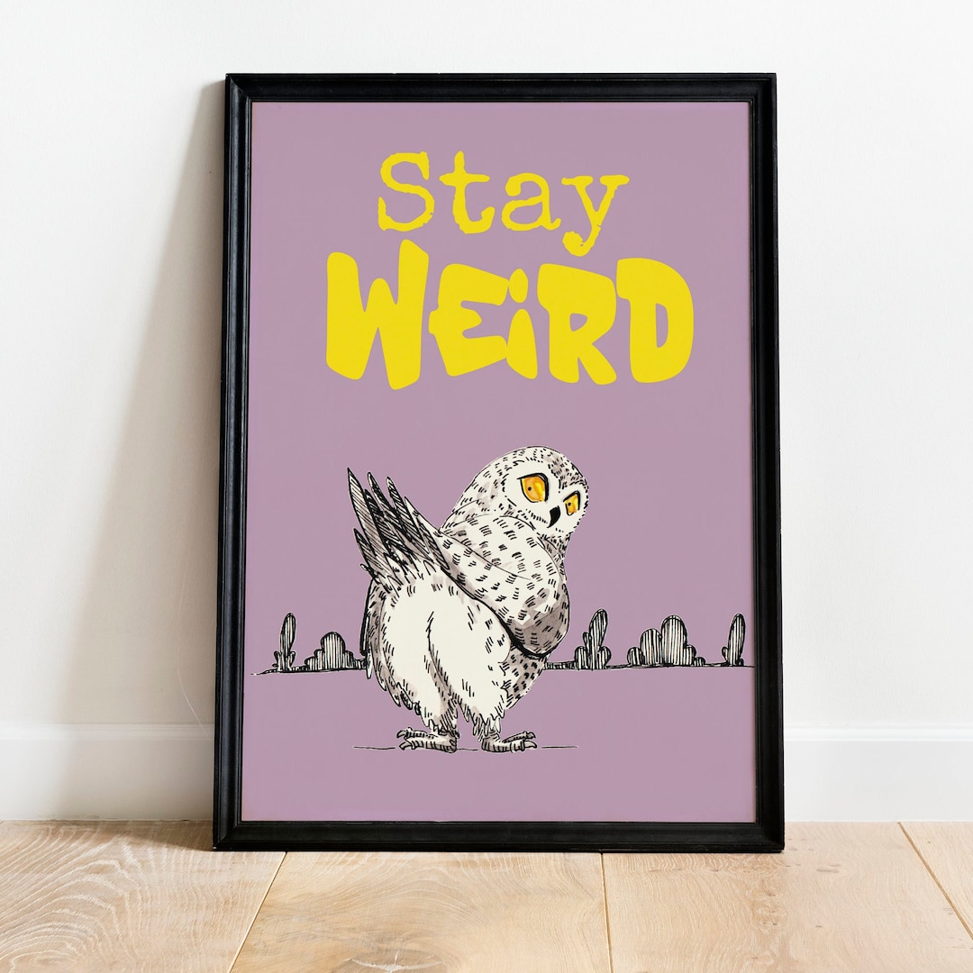 Maximalist Weird Owl POSTER Printable WALL ART Instant Download ...