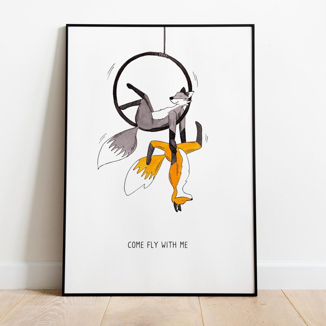 Aerial Fox Wall Art | Digital Download Aerial Hoop Quote Poster Fox ...