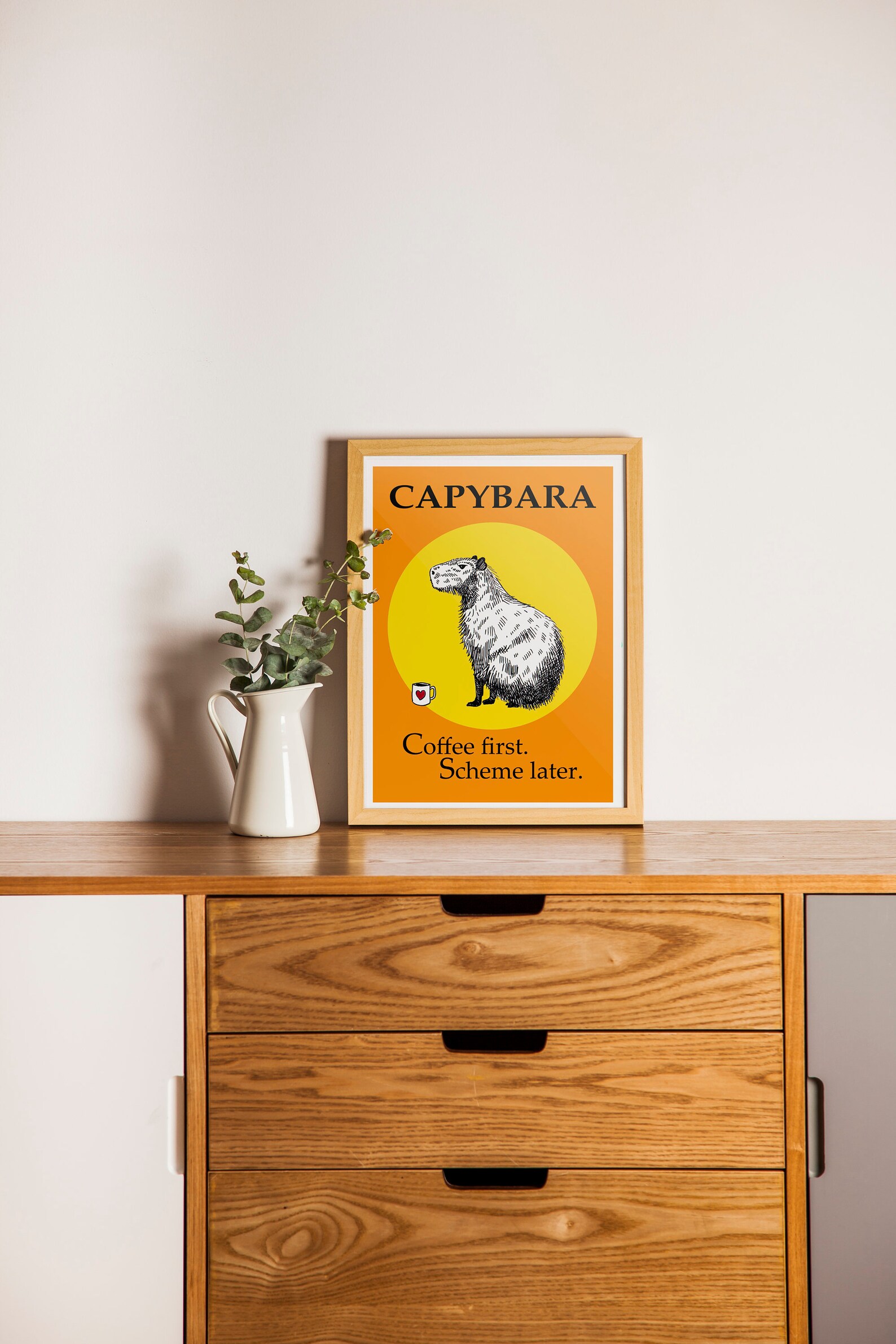 Capybara Coffee First-scheme Later Printable Wall Art Instant Download ...