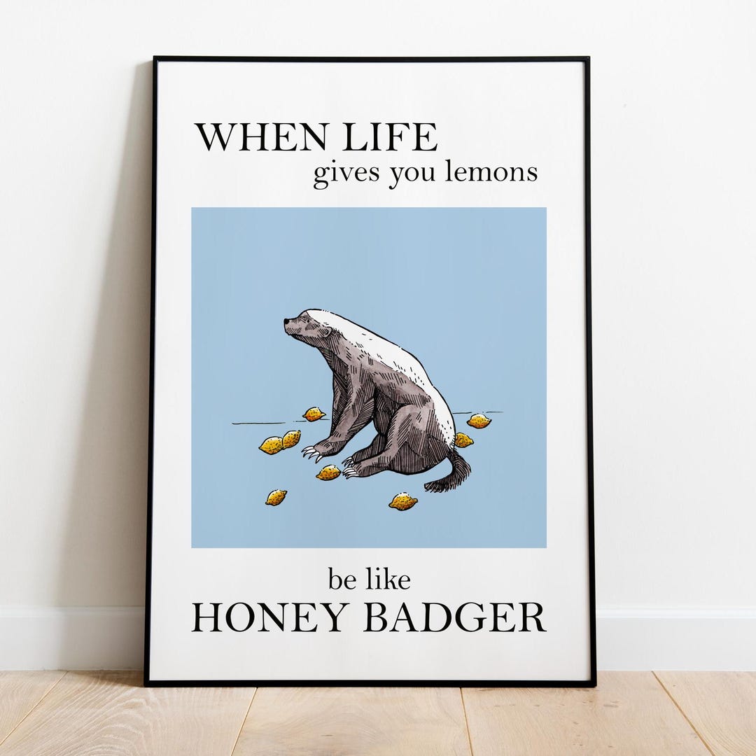 Honey Badger Wall Art | When Life Gives You Lemons | Printable Download ...