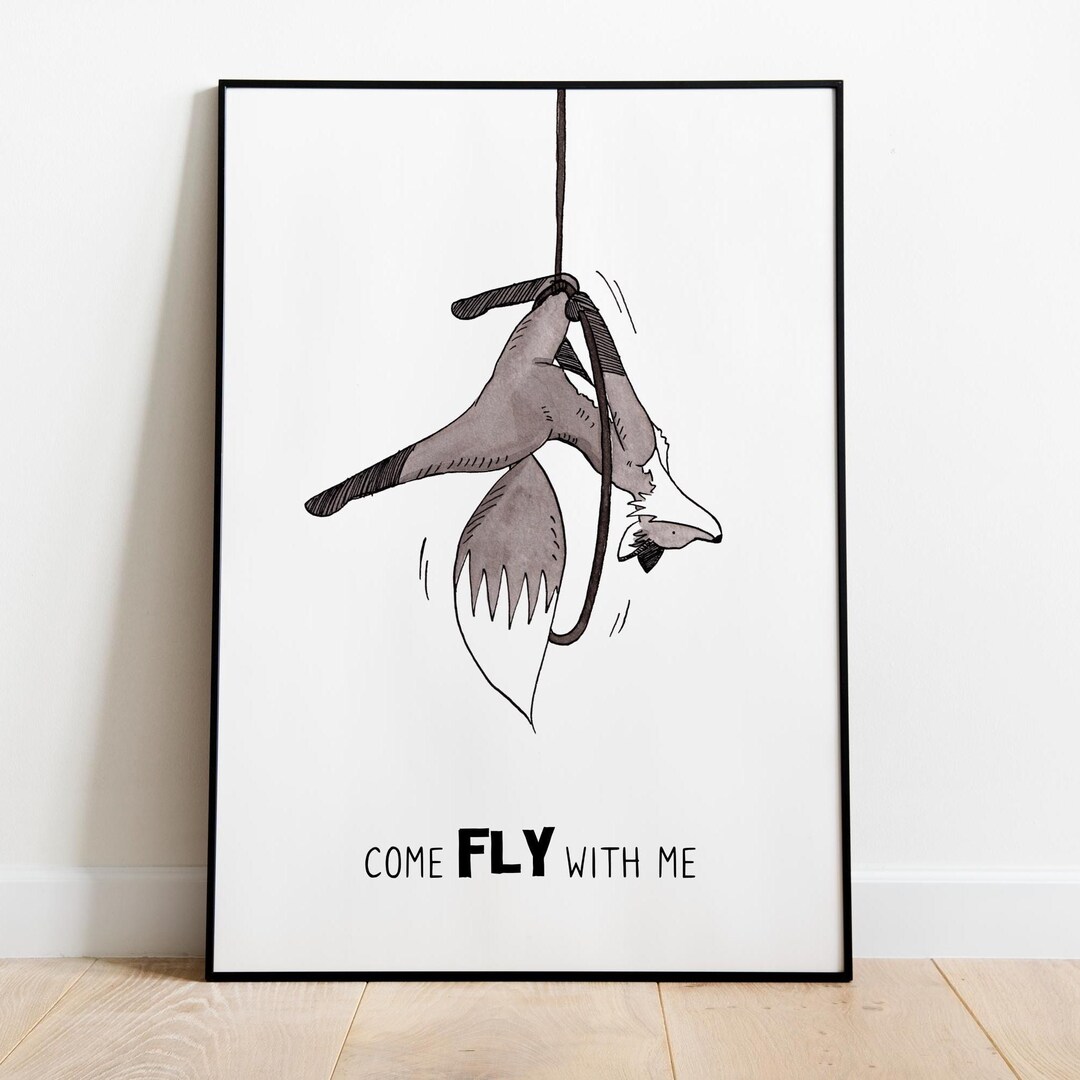Aerial Hoop Fox Print: Circus Acrobat Wall Art (digital Download) Fox ...
